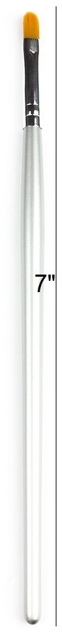 SkinAct Concealer Brush with Silver Handle, 7" Tapered Detail Brush